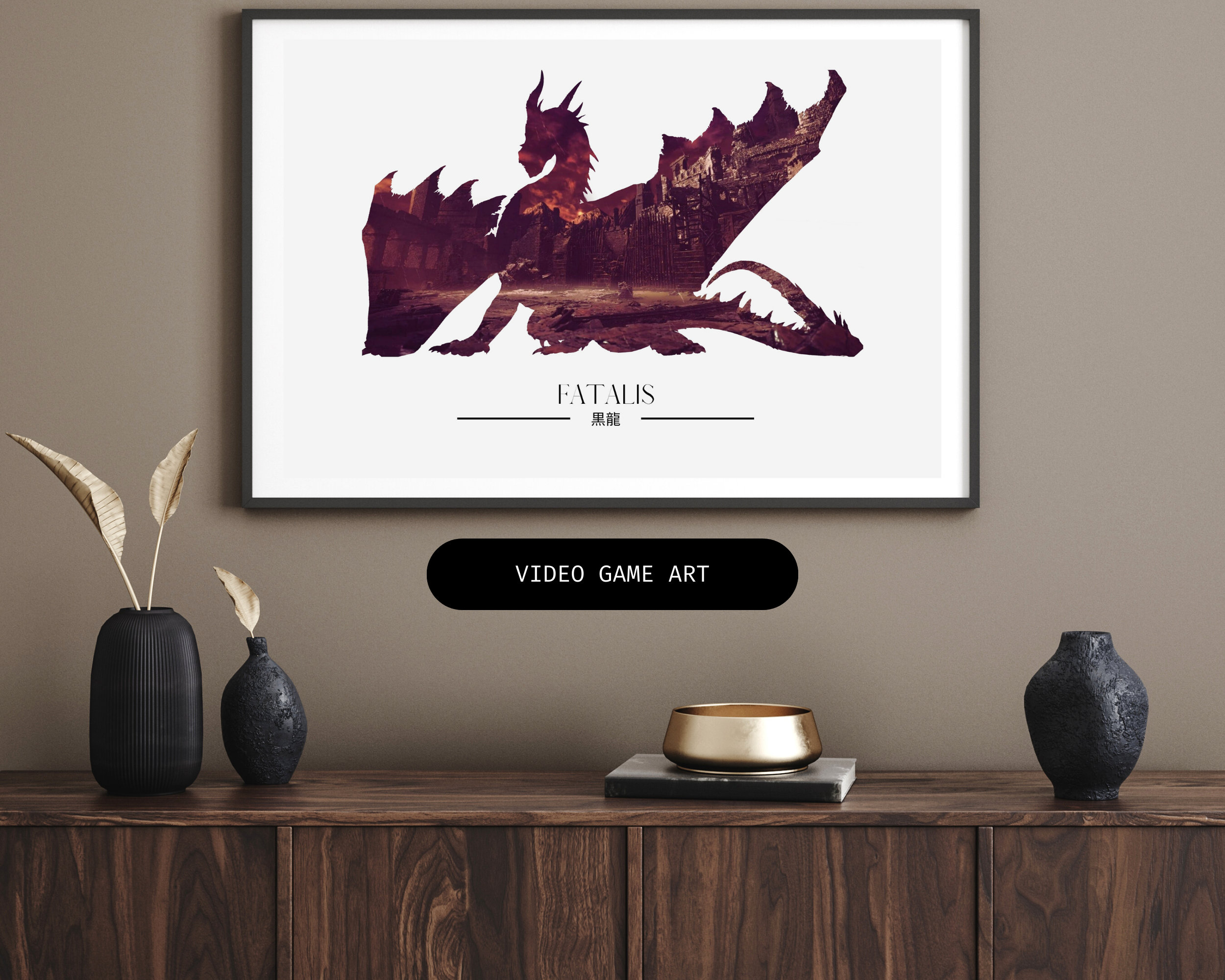 Print & Digital: Monster Hunter Poster Premium Semi-glossy Poster With Monster Hunter Artwork ...