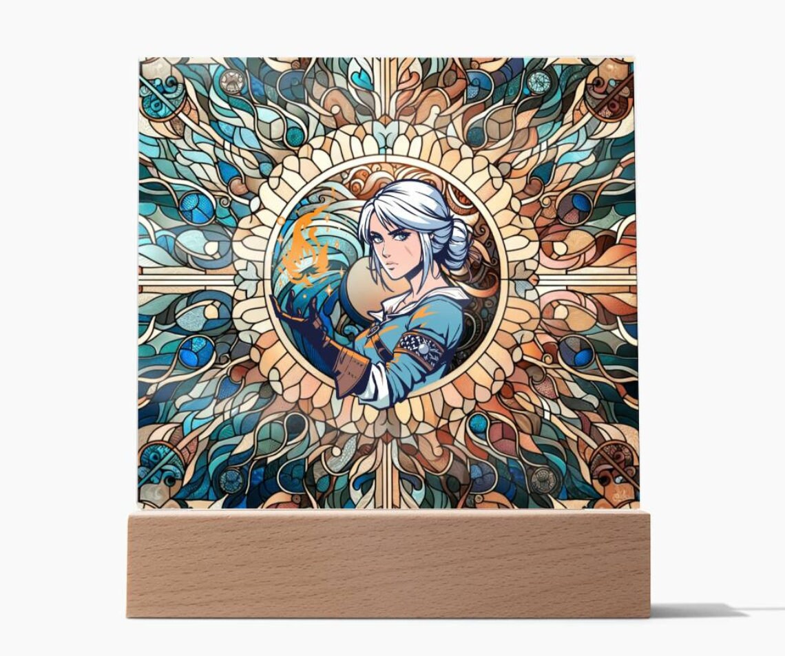 Magical Illumination: the Witcher's Ciri in Stained Glass LED Artistry ...