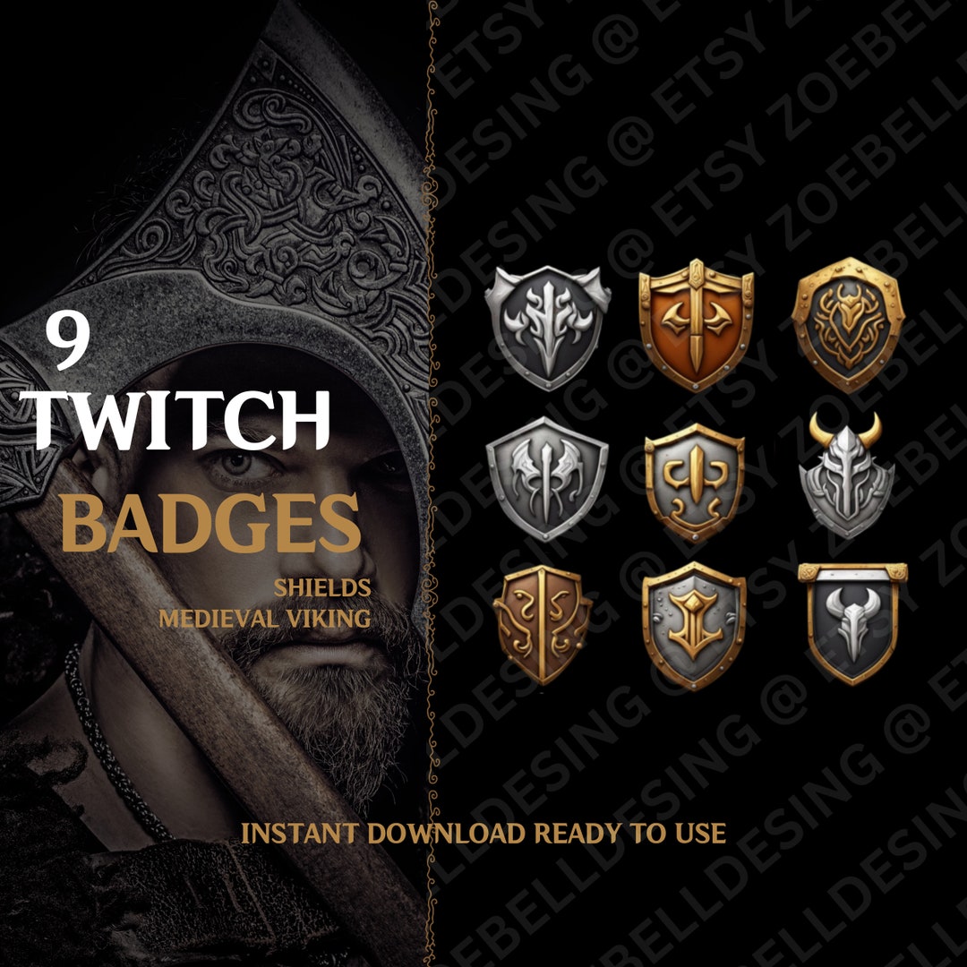 Twitch Sub & Bit Badges Nine Twitch Stream Badges Viking Style ...