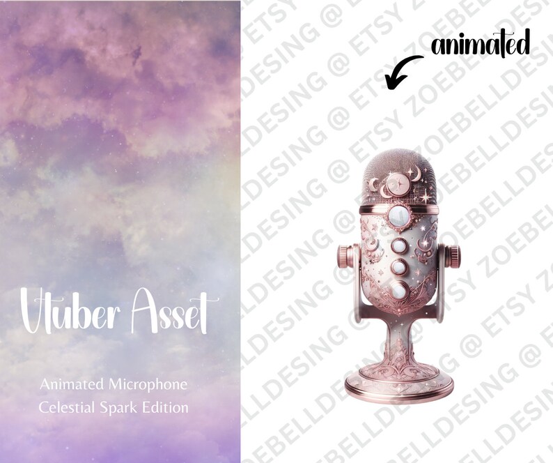 Vtuber Assets - Animated Microphone - Celestial Microphone Spark ...
