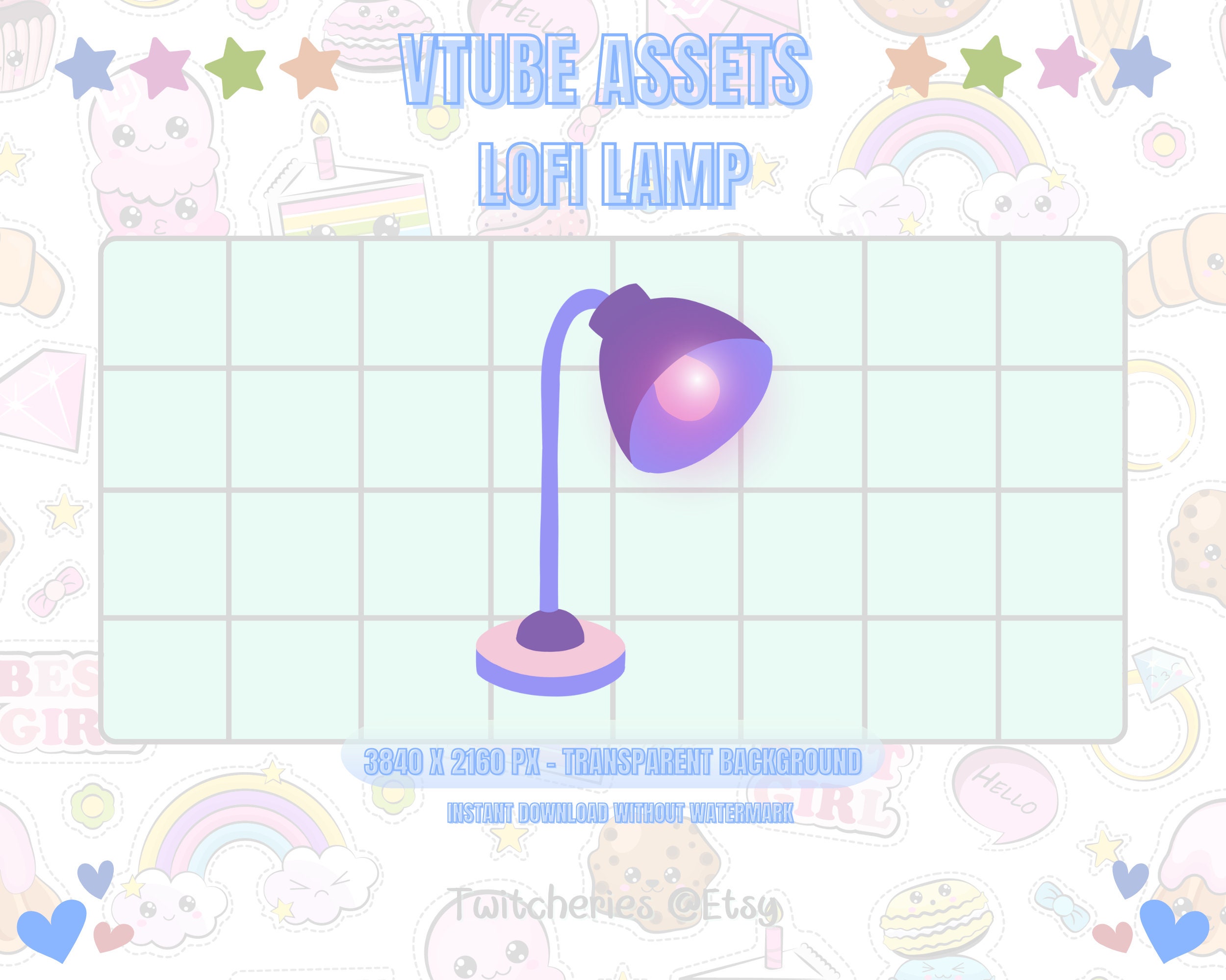 Vtuber Asset Lofi Lamp Assets for Vtuber Props - Etsy