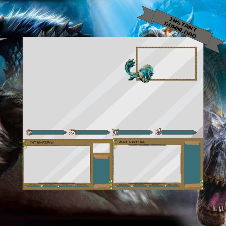 Animated Twitch Overlay / Stream Pack - Monster Hunter Rise / Sunbreak ...