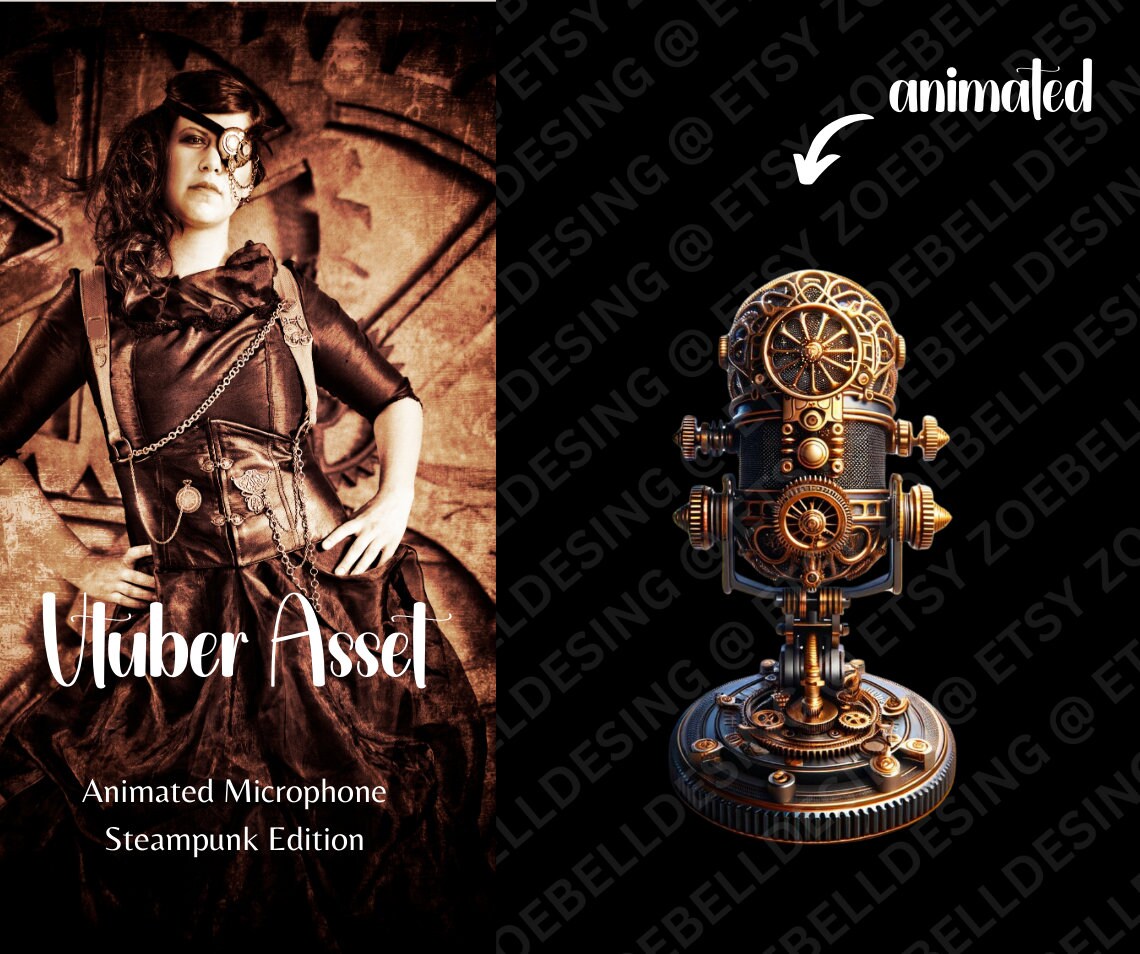Vtuber Assets - Animated Microphone - Steampunk Edition - Alternative ...