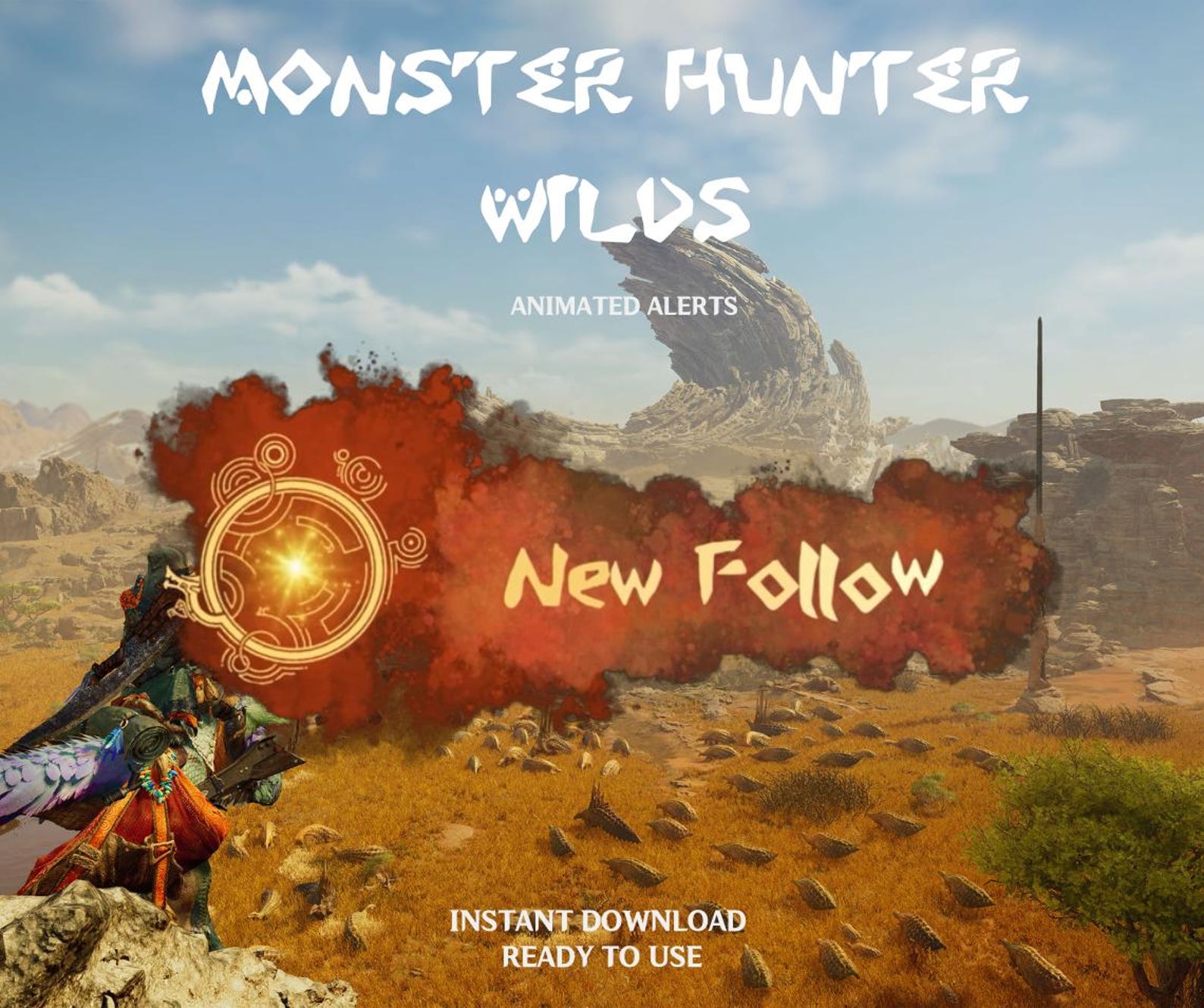 Monster Hunter Wilds Inspired Animated Twitch Alerts - Orange - Etsy