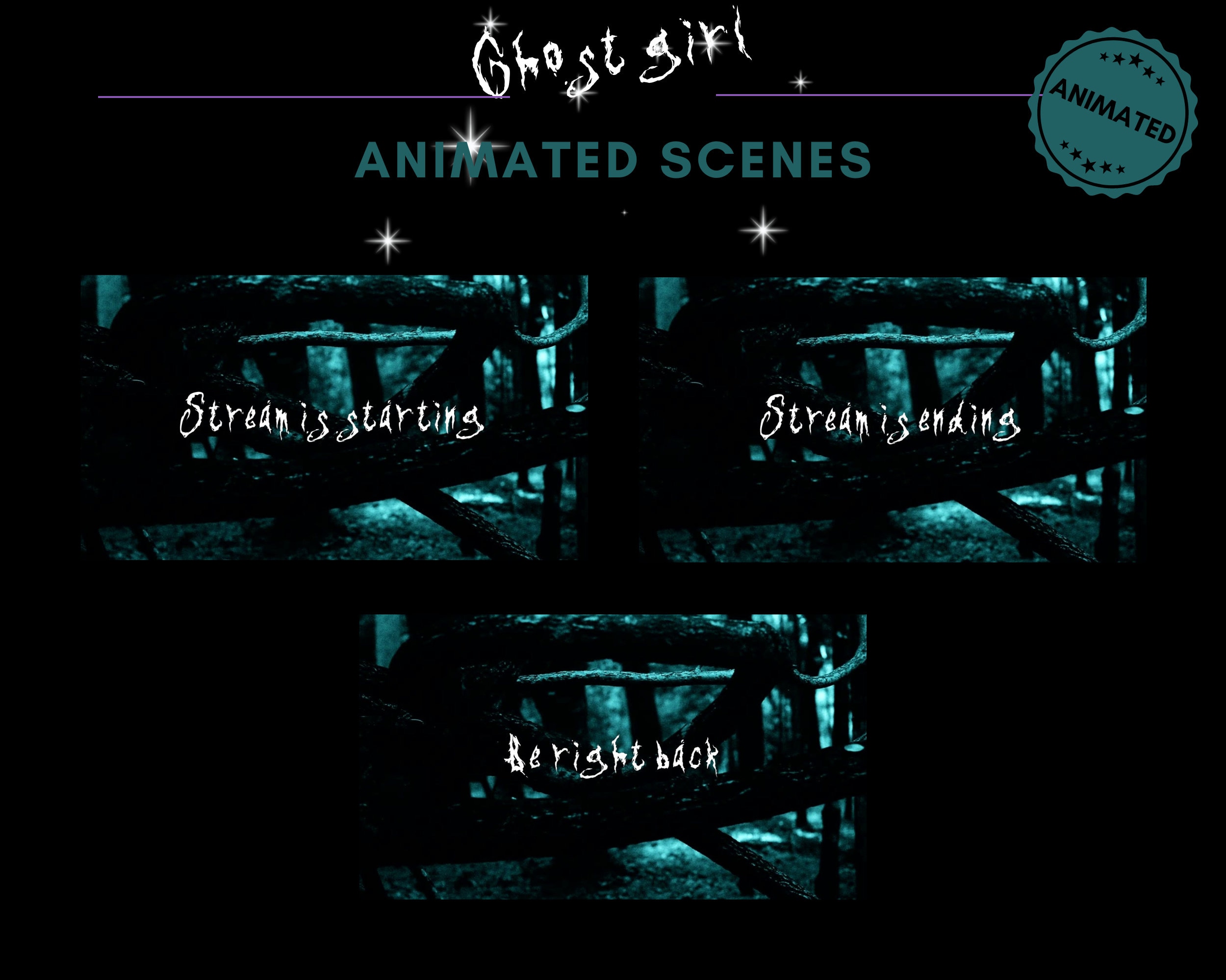 Animated Horror Overlay With Ghost Girl in the Woods - Perfect for a ...