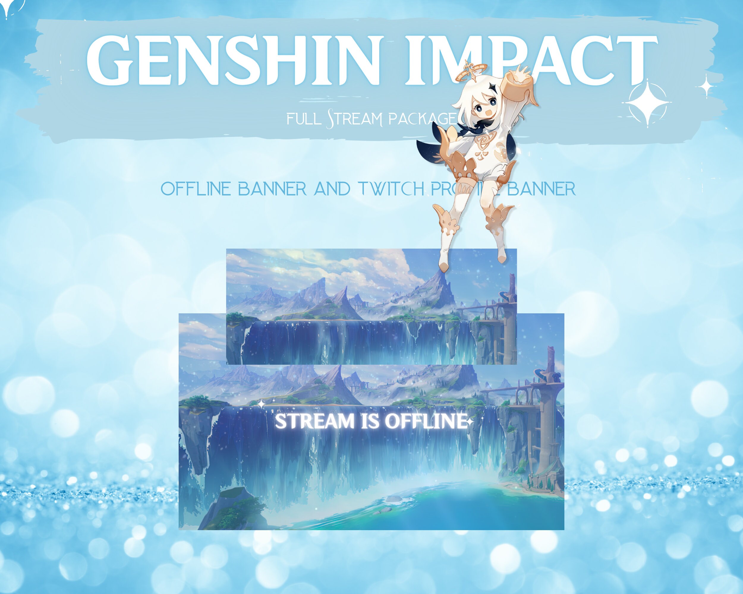 Genshin Impact Inspired Twitch Overlay With Animated Scenes, Alerts ...