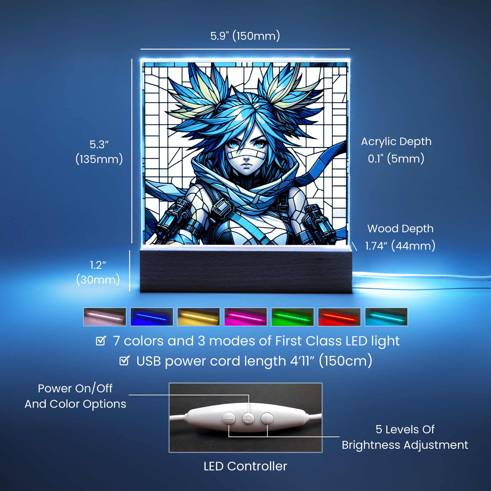 Valorant Neon Inspired Stained Glass-style RGB LED Lamp Electrify Your ...