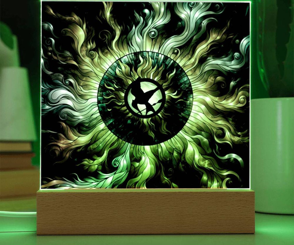 Mockingjay Stained Glass LED Lamp: A Tribute to the Hunger Games - Etsy