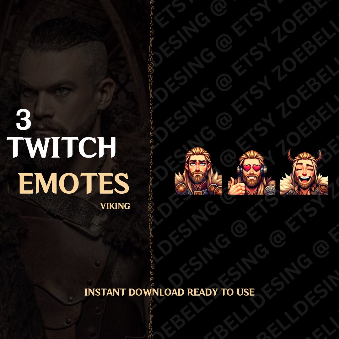 Twitch Emotes - Three Twitch Stream Emotes - Viking, Medieval - Emote ...