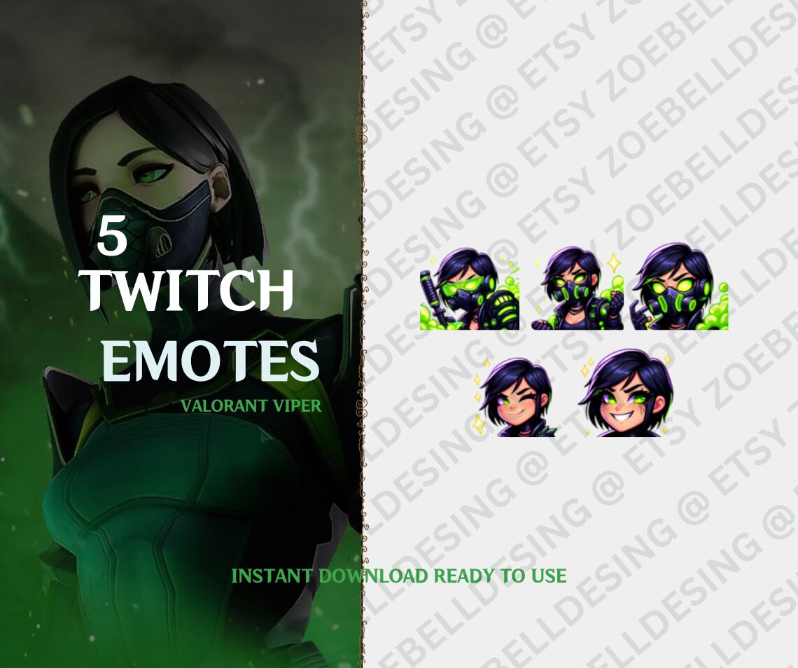 Viper Emote Pack 5 Valorant Inspired Twitch and Discord Emotes, High ...