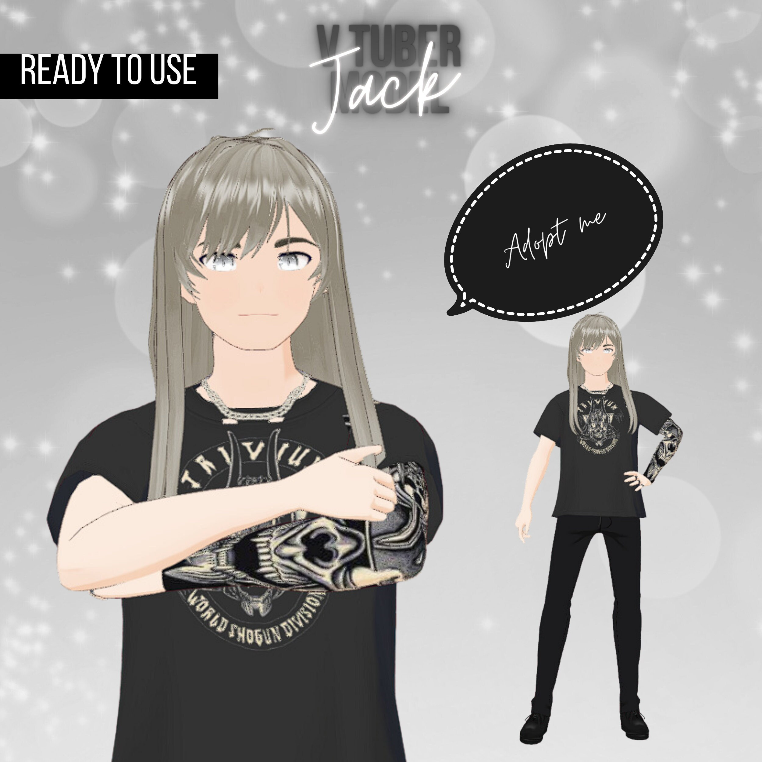 Jack Vtuber Model Male Vtube Avatar Vtube Character 3D - Etsy