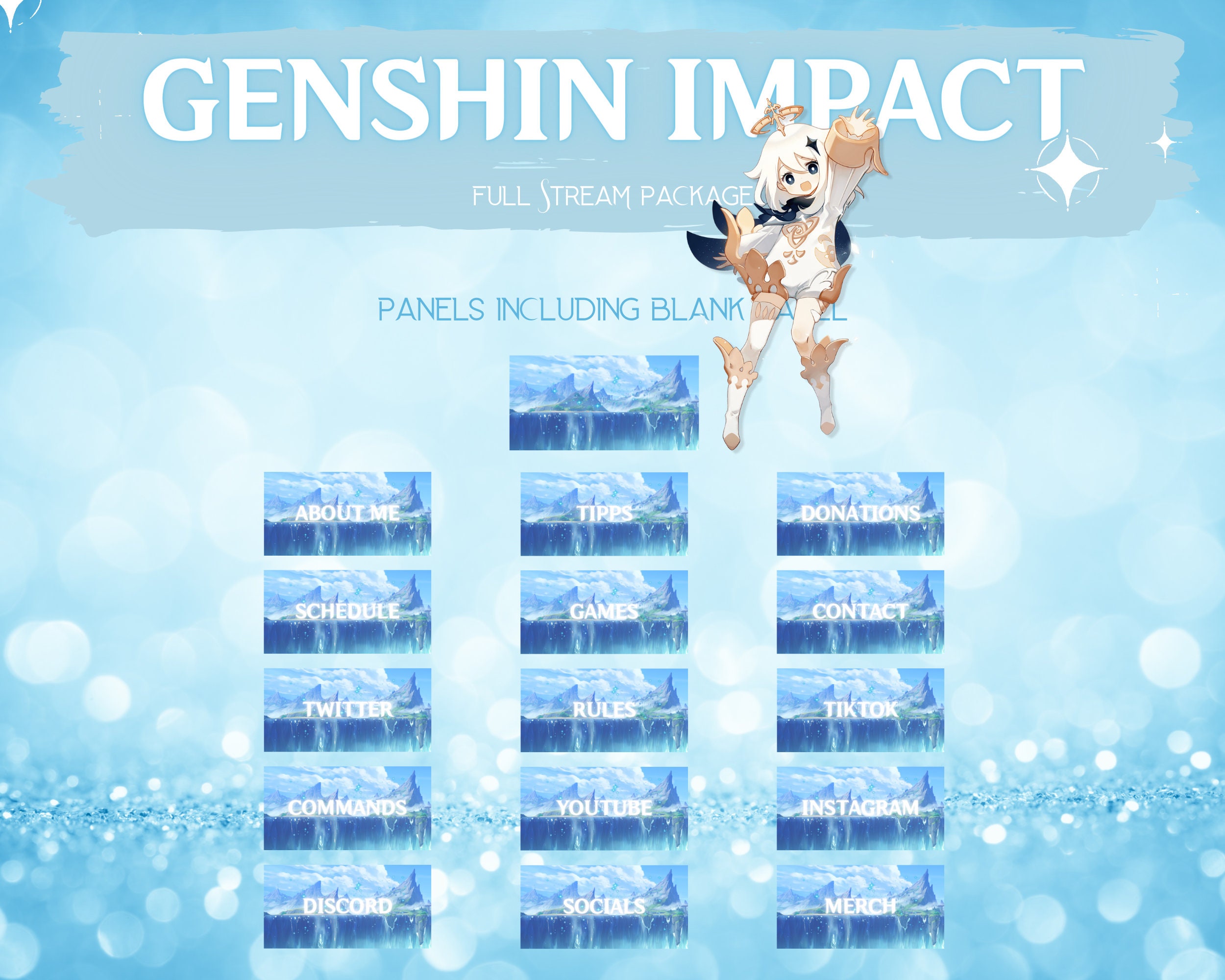 Genshin Impact Inspired Twitch Overlay With Animated Scenes, Alerts ...