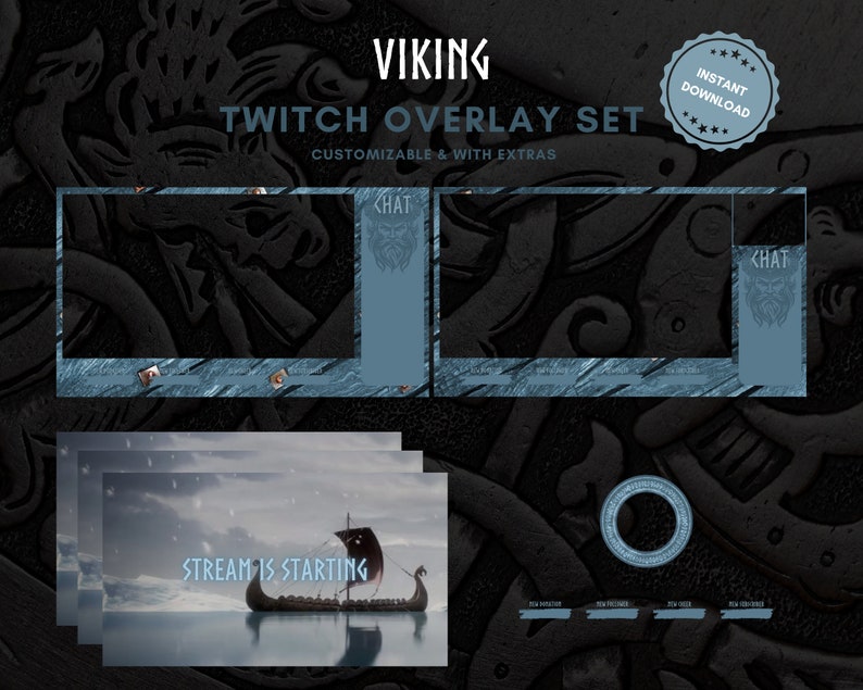 Viking Overlay Complete Stream Package for Twitch Youtube & - Etsy UK