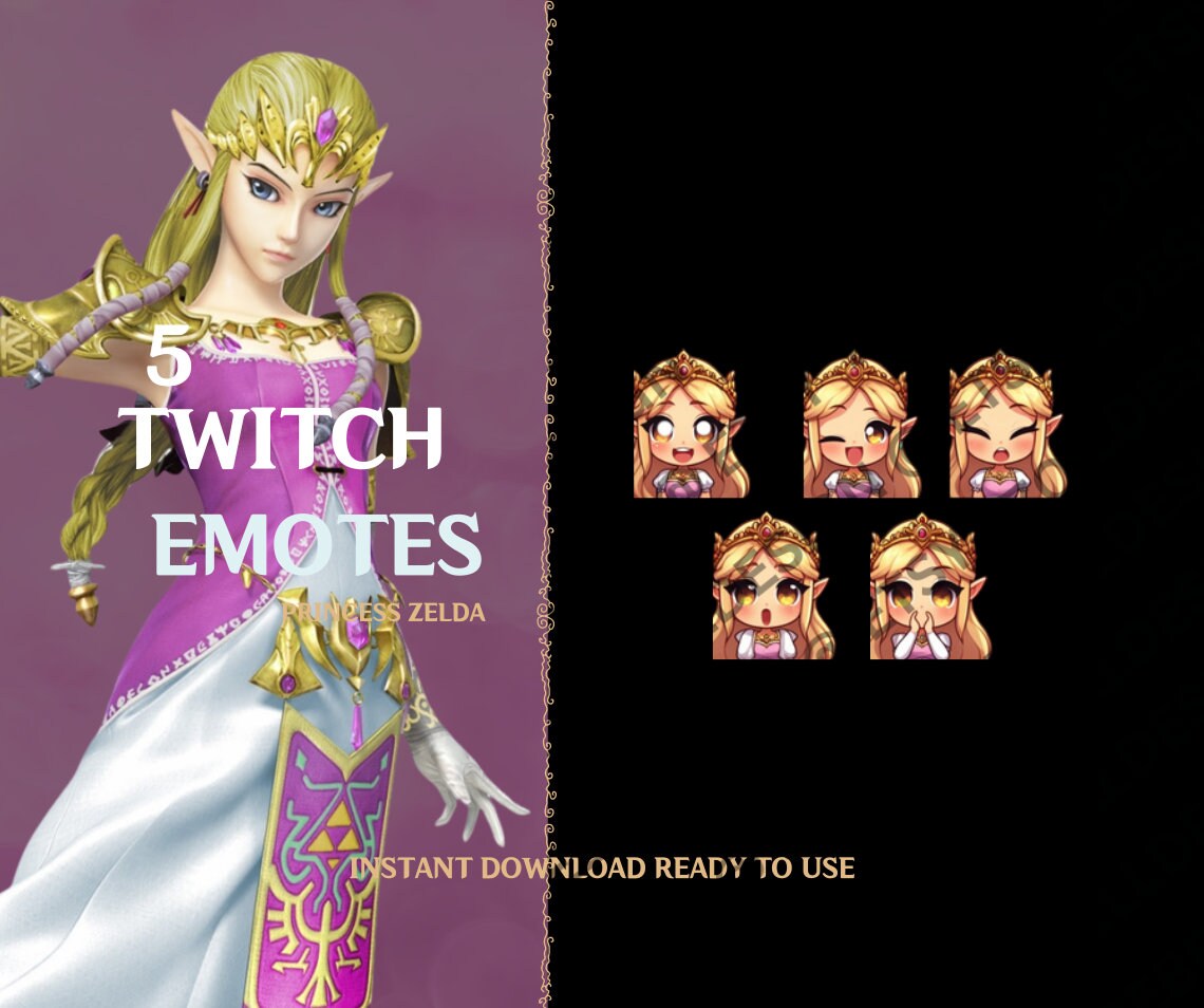 Princess Zelda Emote Pack 5 Zelda Inspired Twitch and Discord Emotes ...