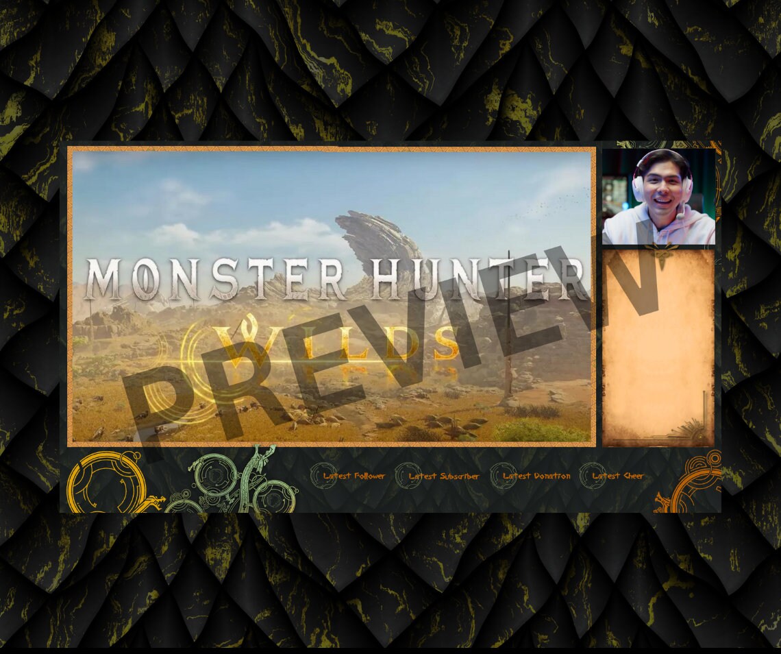 Animated Monser Hunter Wilds Inspired Twitch Overlay / Stream Pack ...
