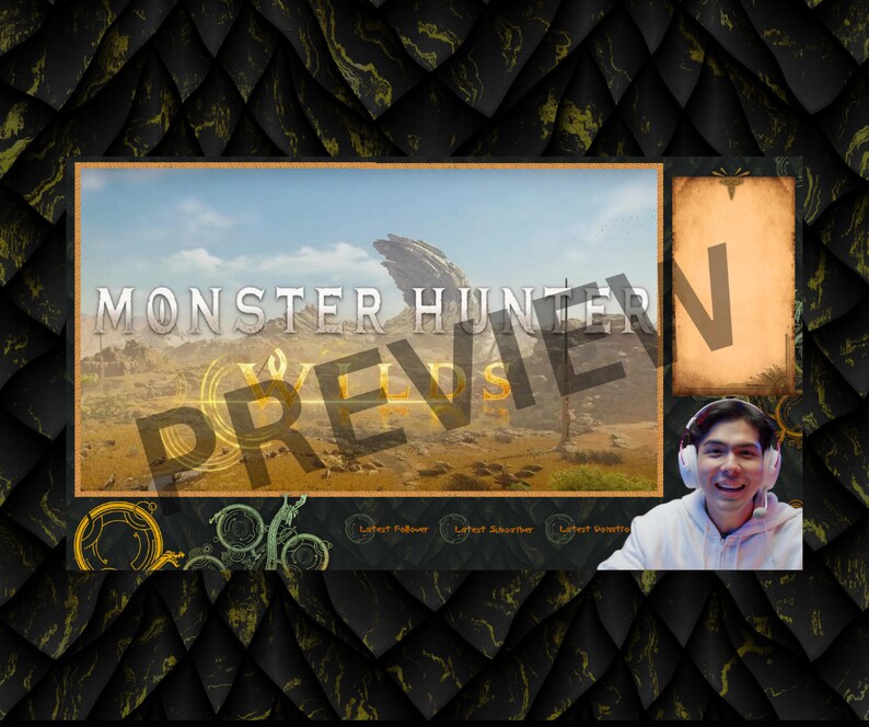 Animated Monser Hunter Wilds Inspired Twitch Overlay / Stream Pack ...