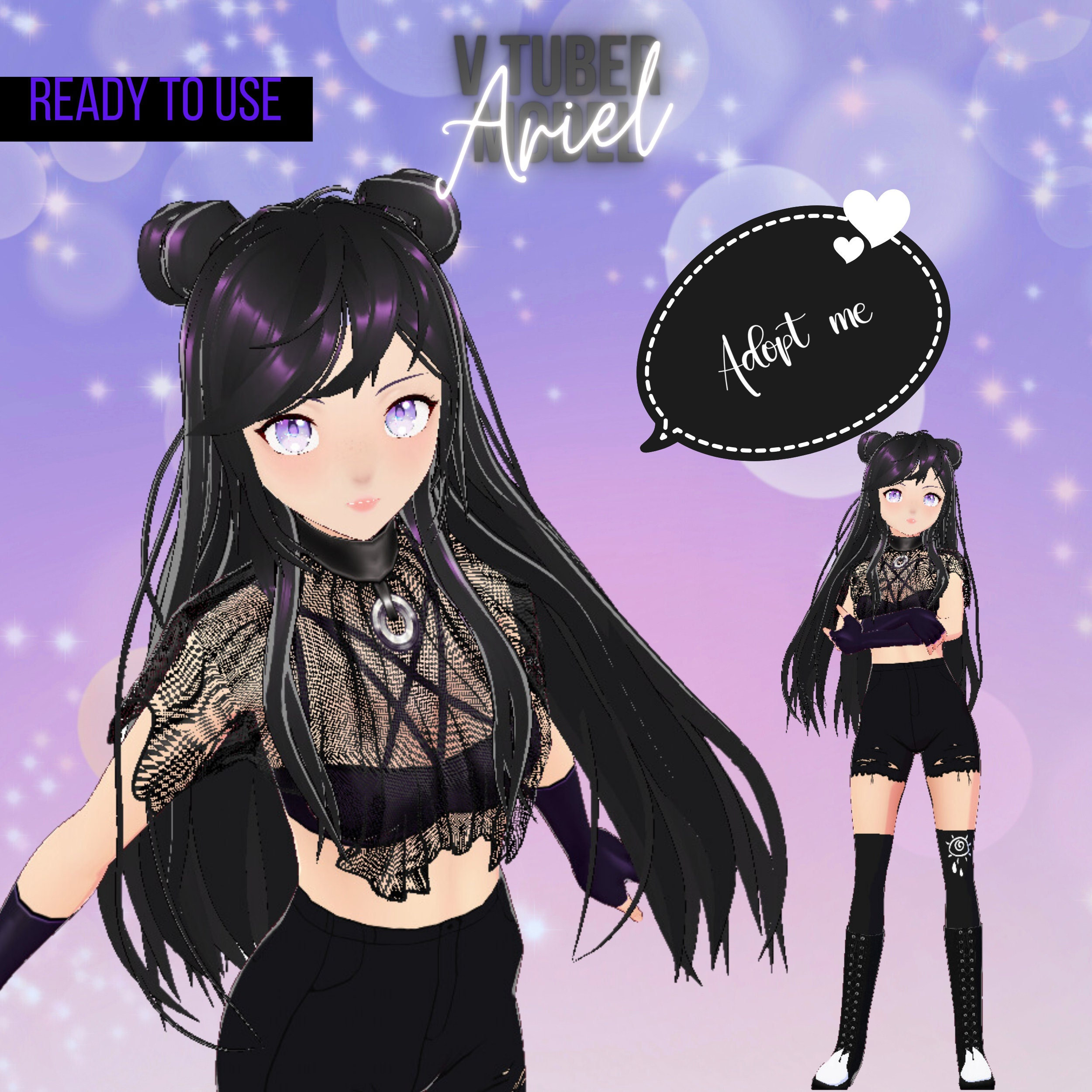 Ariel Vtuber Model Vtube Avatar Vtube Character 3D Vtube Model Grunge ...