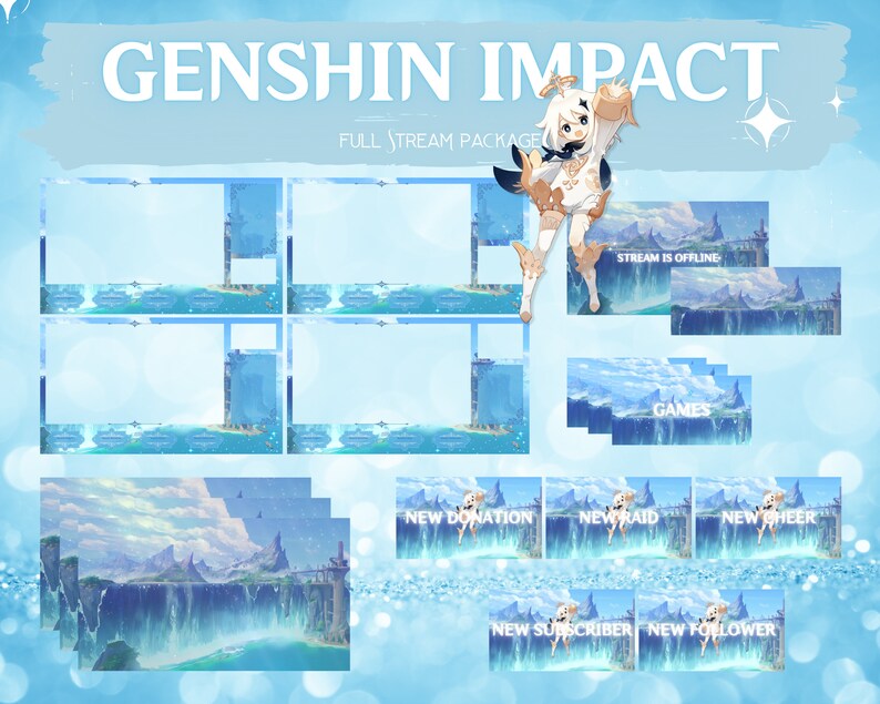 Genshin Impact Inspired Twitch Overlay With Animated Scenes, Alerts ...