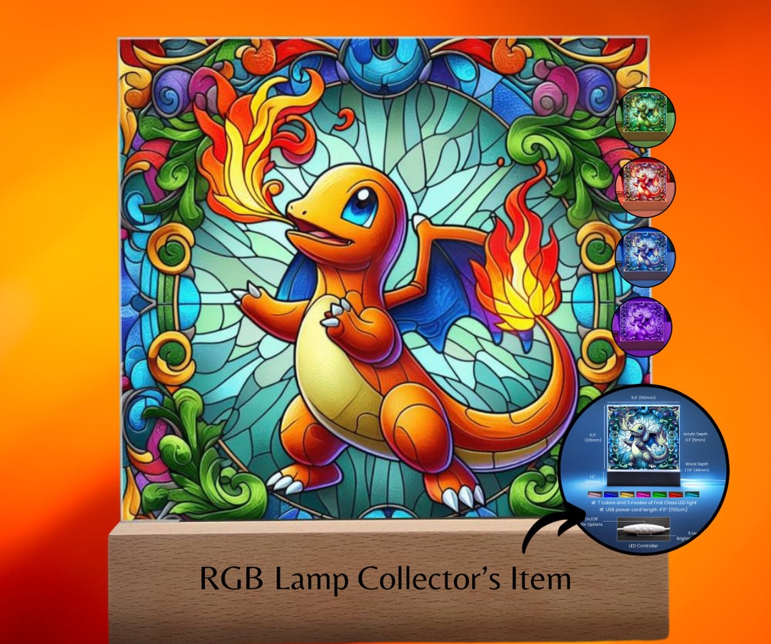 Vibrant Charmander RGB LED Lamp: A Dazzling Pokémon Collectible Ideal ...
