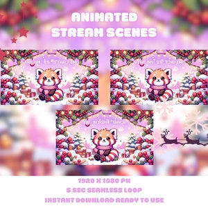 Twitch Overlay Animated Scenes Pixel Art Loop Red Panda Starting Soon ...