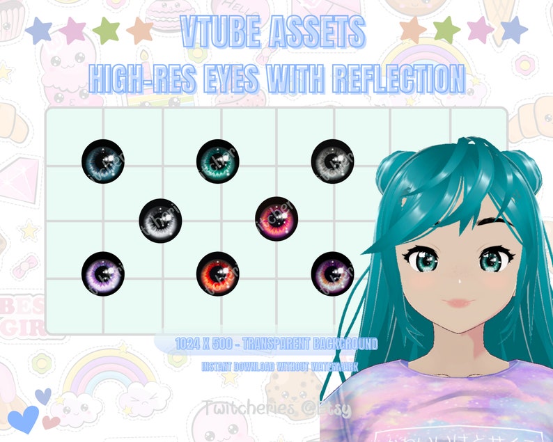 Eye-catching Vtuber Assets High-res Eyes With a Range of - Etsy