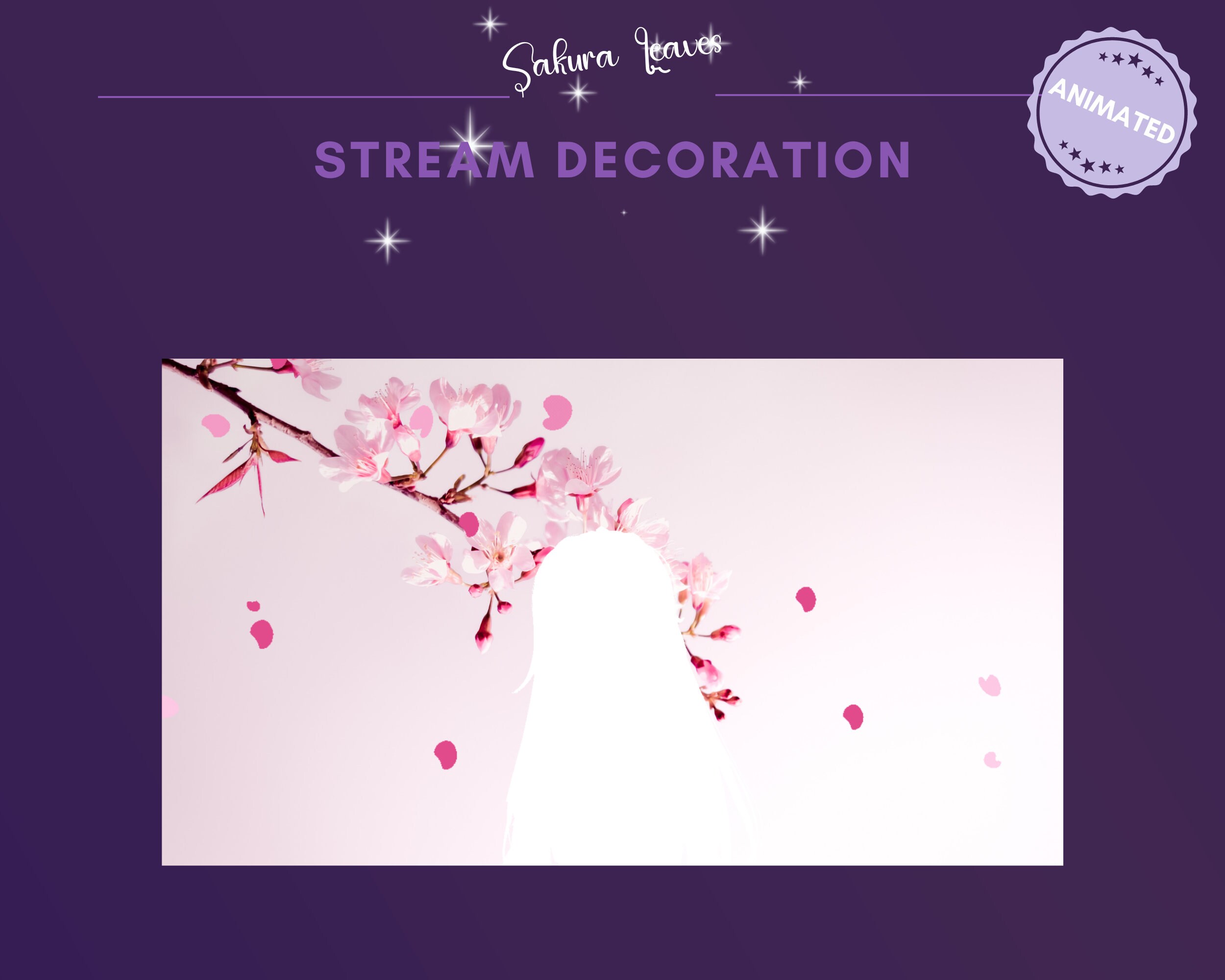 Romantic Sakura Overlays - Cherry Blossom Decor for Cute Stream ...