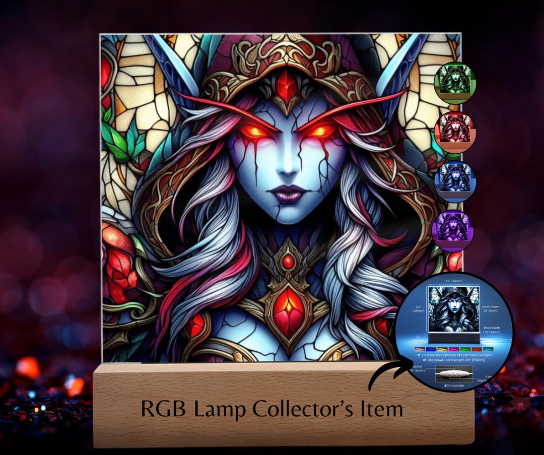 Dark Banshee LED Lamp in Stained-glass Look: RGB Magic for Fans - A ...
