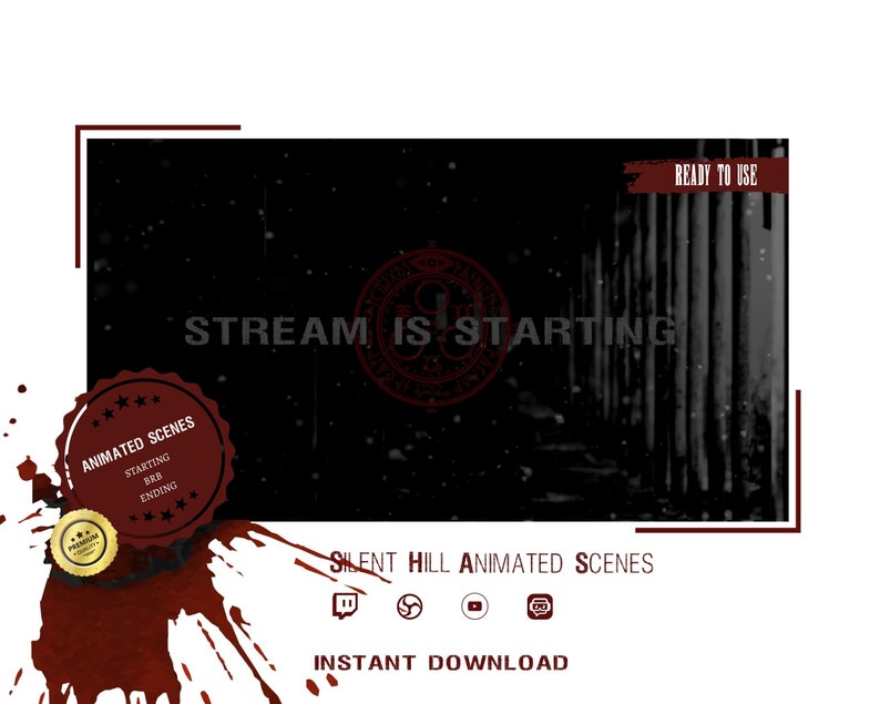 Starting Soon Twitch Screens Silent Hill Twitch Overlays Overlay Pack ...