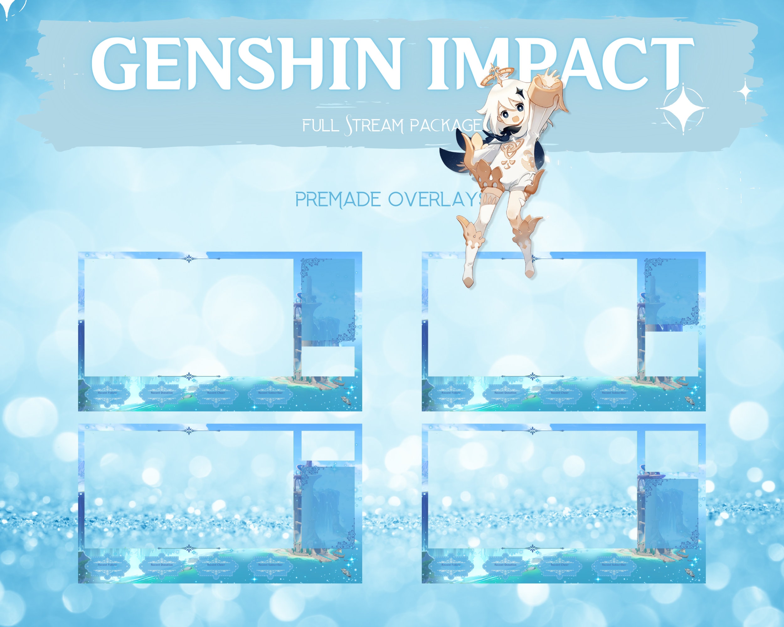 Genshin Impact Inspired Twitch Overlay With Animated Scenes, Alerts ...