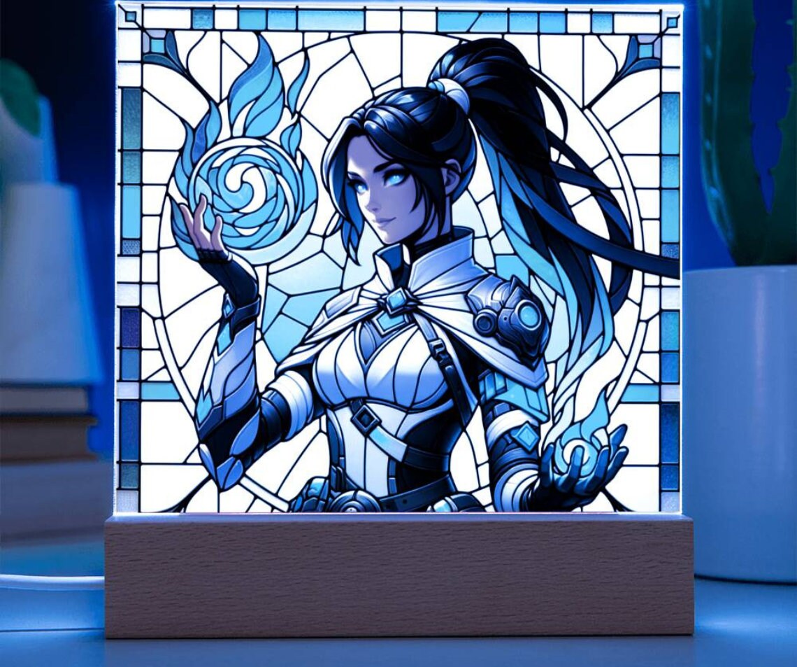 Valorant Inspired Sage Stained Glass-style RGB LED Lamp Serene Light ...