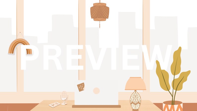 V-tuber Background With Desk and Accessories Full Cozy Gaming Room With ...