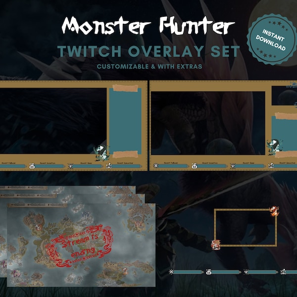 Blue Monster Twitch Overlay - Etsy