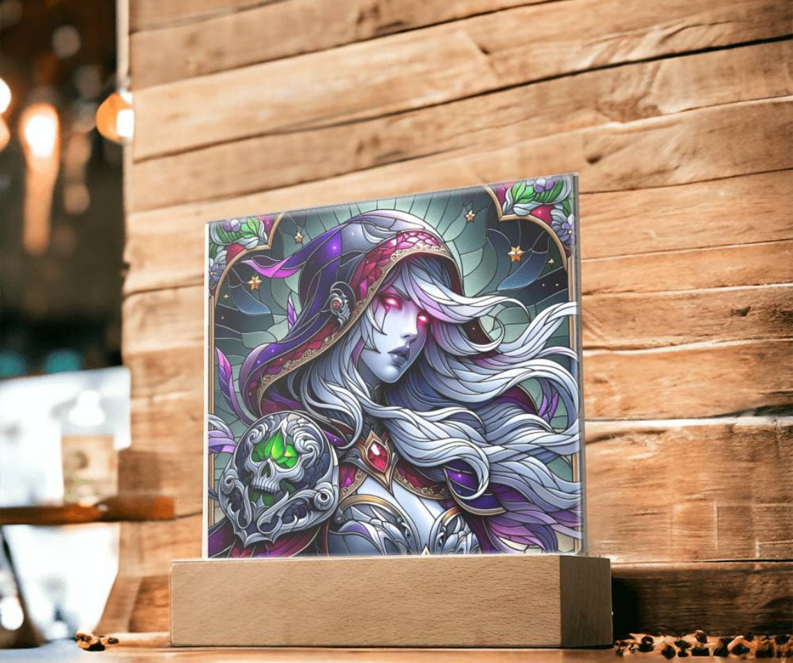Sylvanas Windrunner LED Lamp in Stained-glass Look: Wow RGB Magic for ...