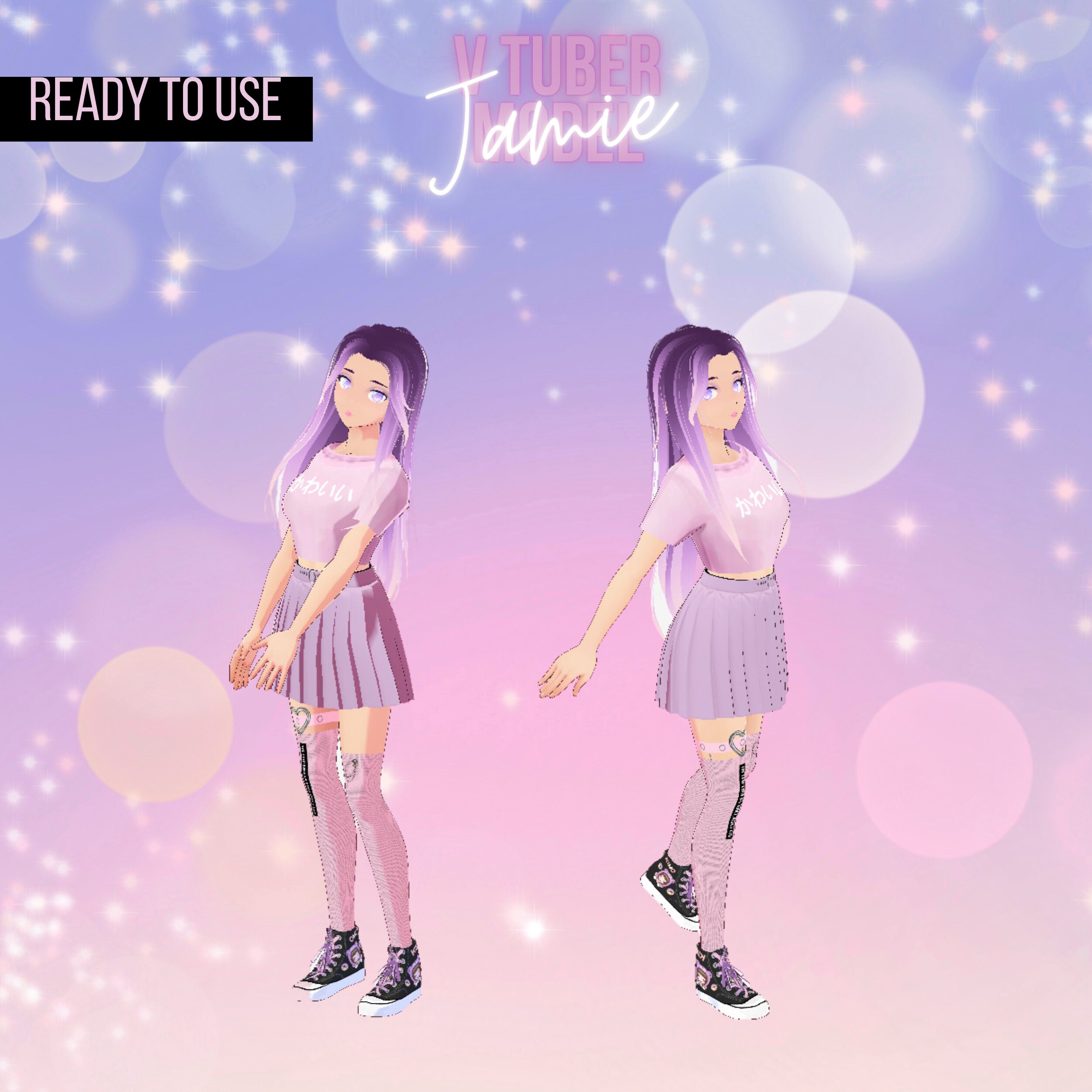 Jamie Vtuber Model Vtube Avatar Vtube Character 3D Vtube Model Pink ...