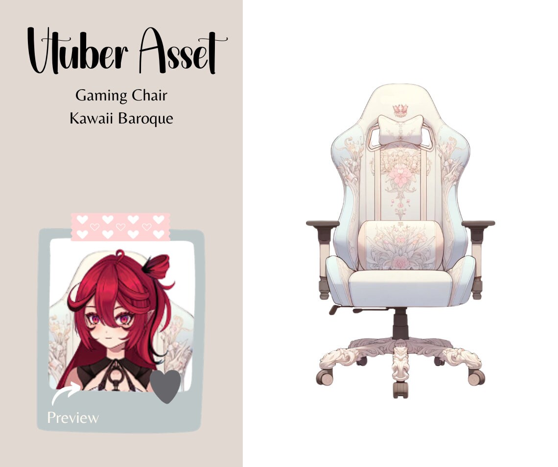 Exquisite Filigree Baroque Gaming Chair Timeless Elegance Vtuber Assets ...