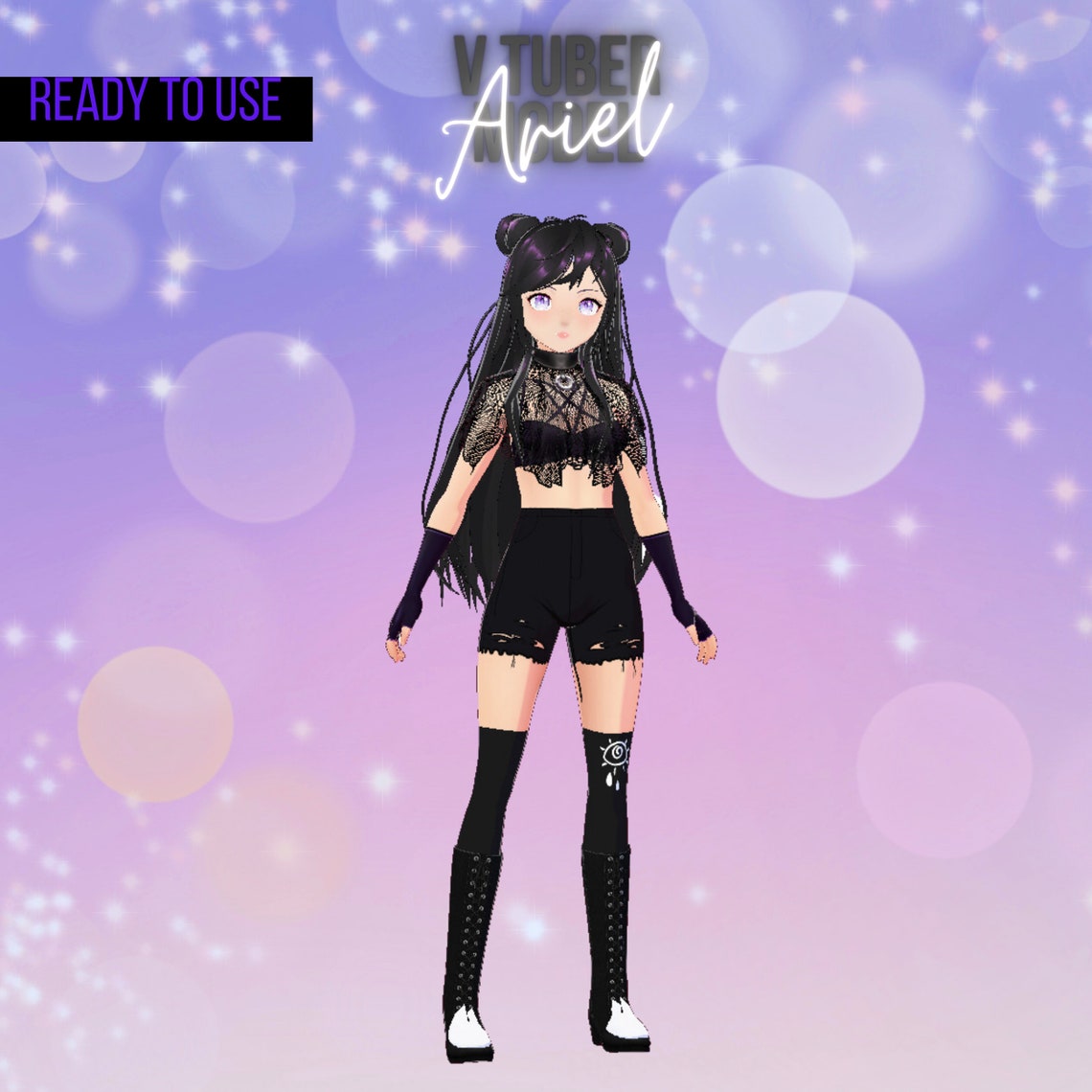 Ariel Vtuber Model Vtube Avatar Vtube Character 3D Vtube Model Grunge ...