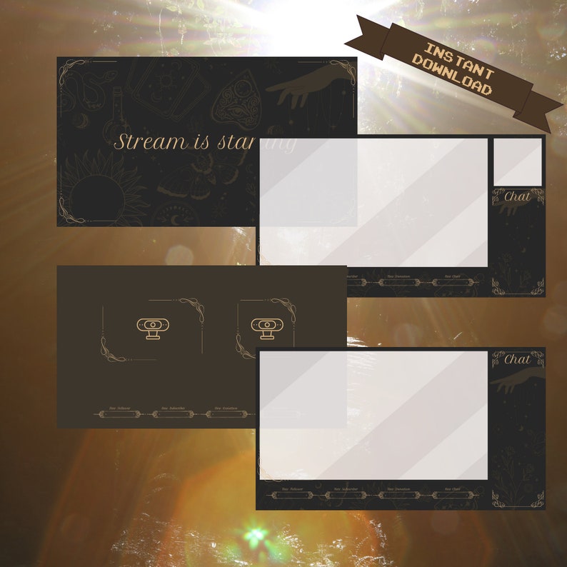 Twitch Overlay Package Stream Overlays and Decorations Witch Twitch ...