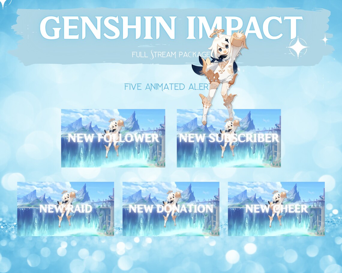 Genshin Impact Inspired Twitch Overlay With Animated Scenes, Alerts ...