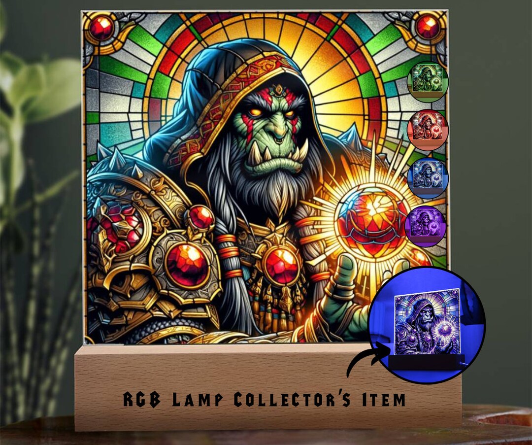 Thrall Stained Glass-style RGB LED Lamp: A Wow Fan's Treasure World of ...