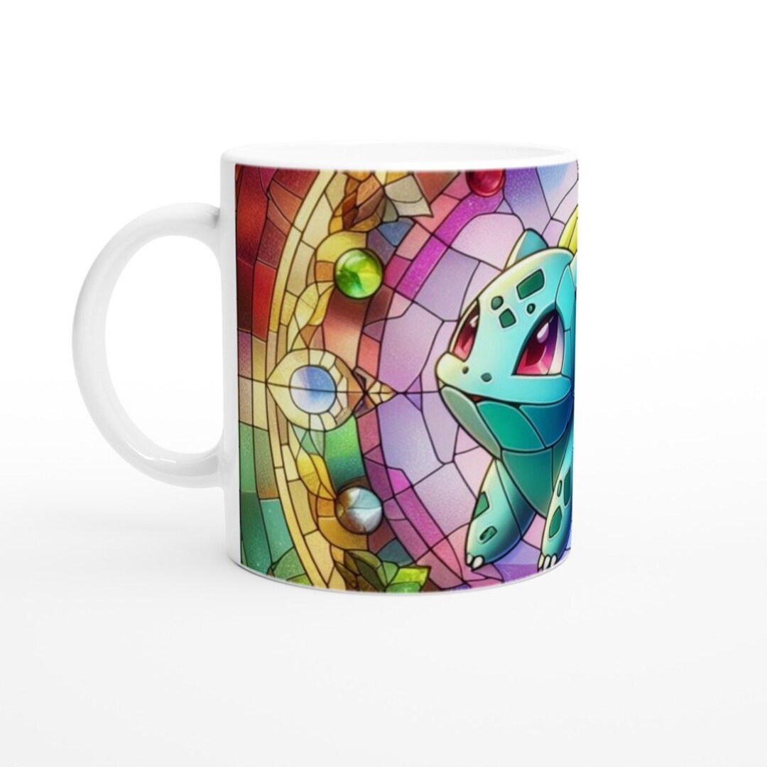 Bulbasaur Pokémon Inspired Stained Glass Art Mug 11oz Tribute to Grass ...