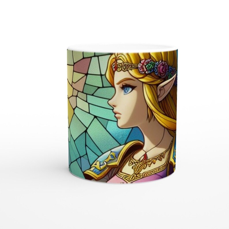 Princess Zelda Stained Glass Art Mug 11oz Tribute to Royal Elegance ...