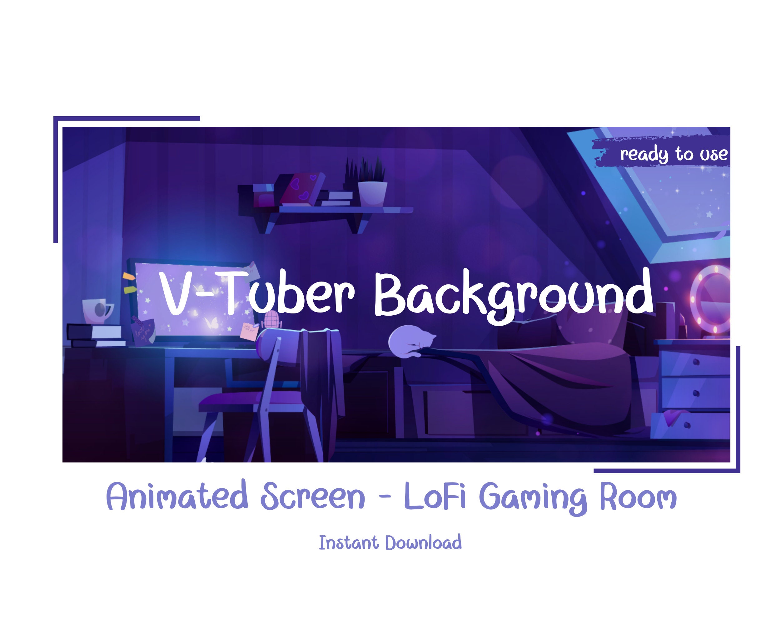 Lofi Gaming Room | Visual Novel V Tuber Background | Animated ...