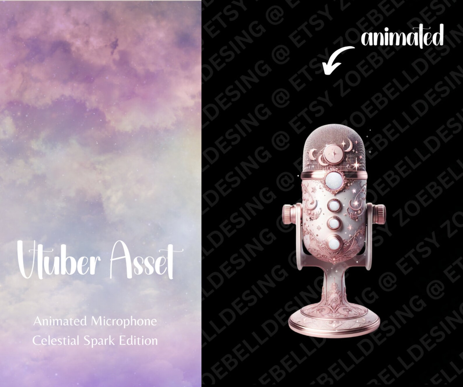 Vtuber Assets - Animated Microphone - Celestial Microphone Spark ...