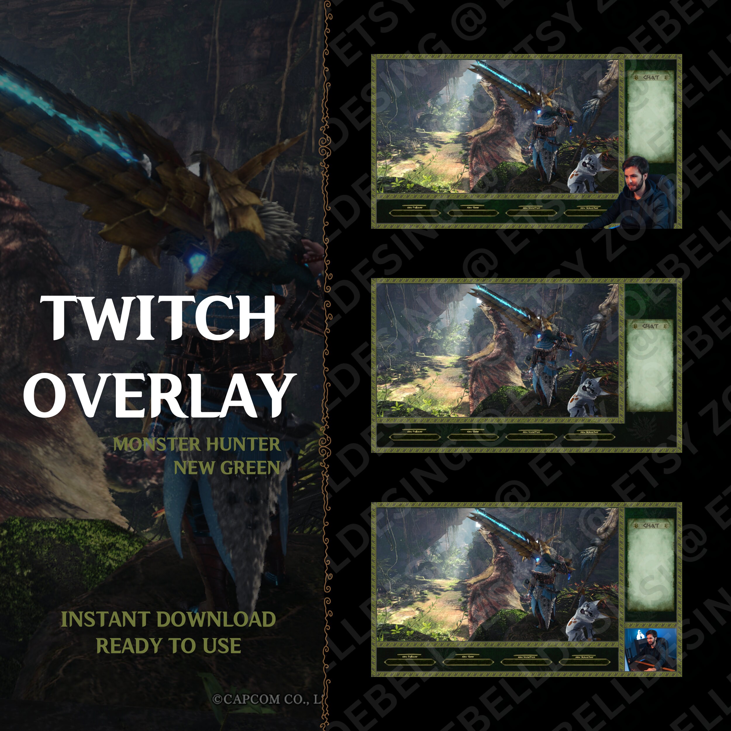 Monster Hunter Twitch Overlay / Stream Pack - Rise Sunbreak - Monster ...