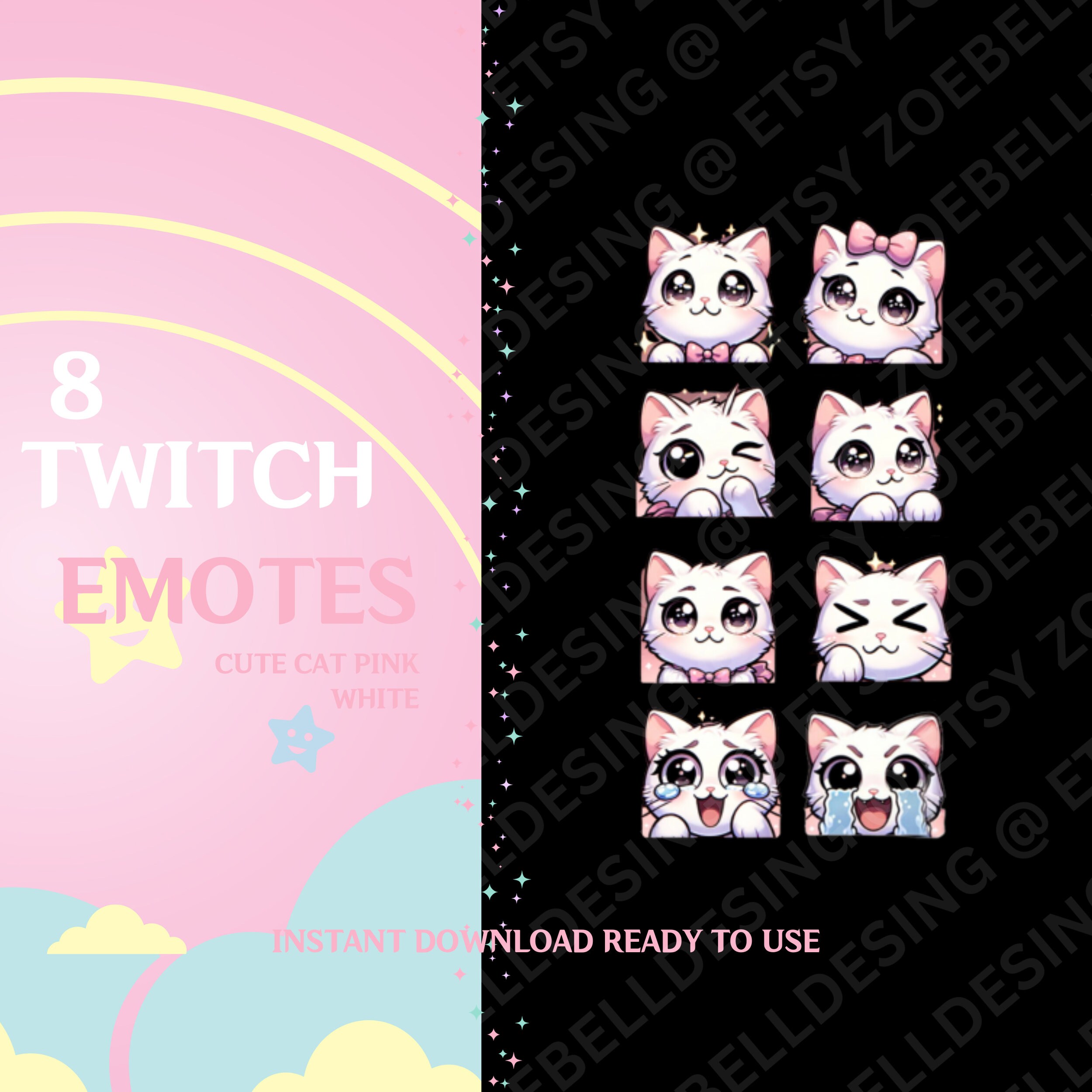 Twitch Emotes Cat Kawaii Cat Emotes Streaming Emotes Twitch & Discord ...