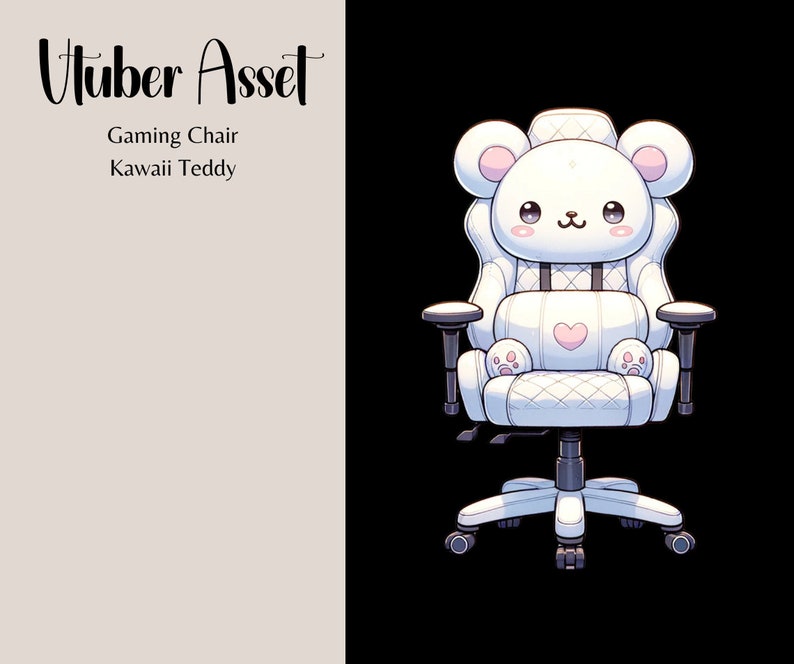 Kawaii Teddy Gaming Chair Cute Vtuber Asset for Your Stream Vtuber ...