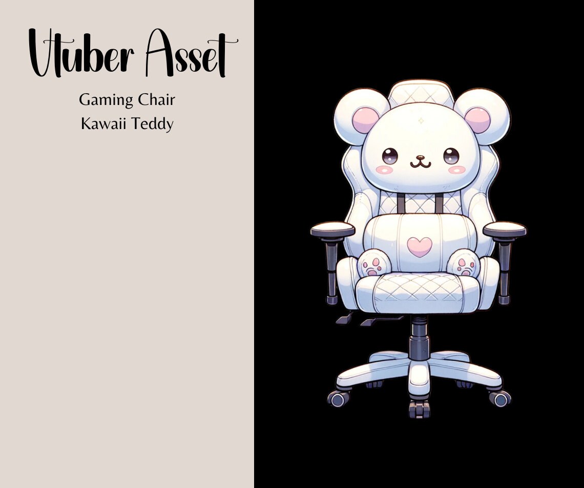 Kawaii Teddy Gaming Chair Cute Vtuber Asset for Your Stream Vtuber Assets Chair - Etsy