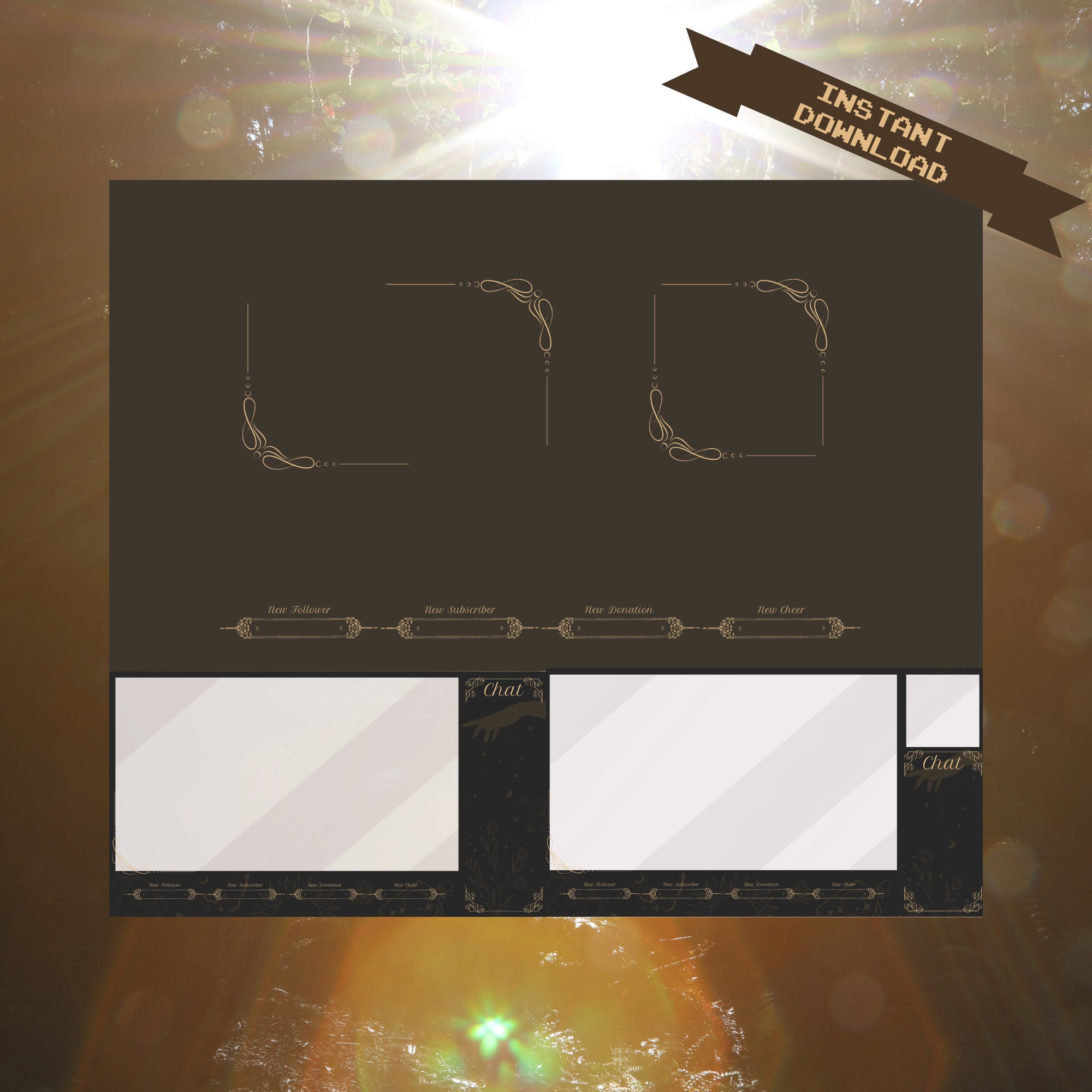 Twitch Overlay Package Stream Overlays and Decorations Witch Twitch ...