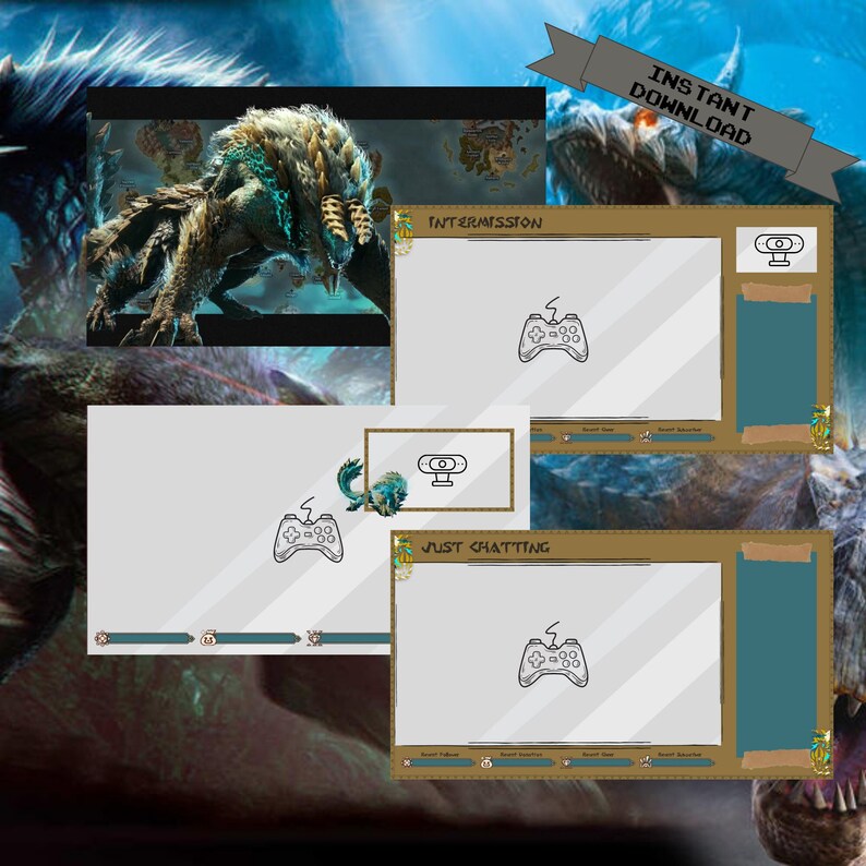 Animated Twitch Overlay / Stream Pack - Monster Hunter Rise / Sunbreak ...