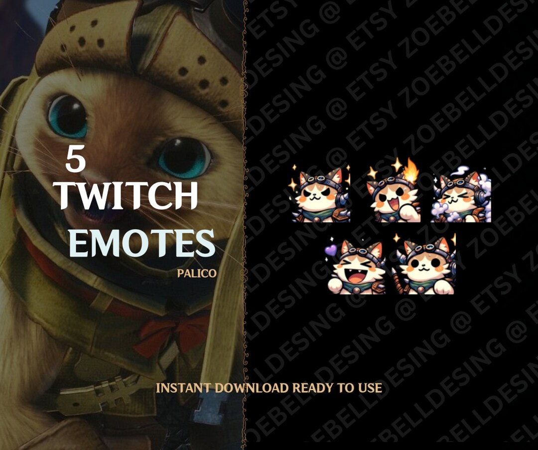 Palico Emote Pack – 5 Monster Hunter Inspired Twitch and Discord Emotes ...